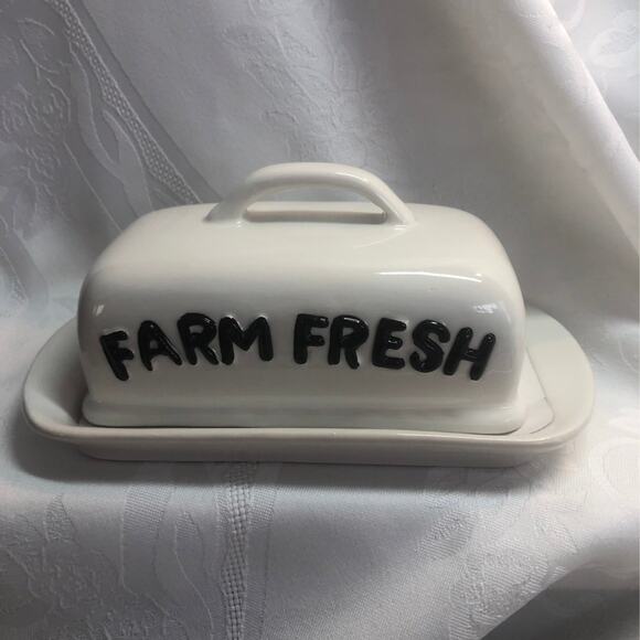 Kitchen | Farm Fresh Butter Dish White Countryfarmhousecottagecore ...